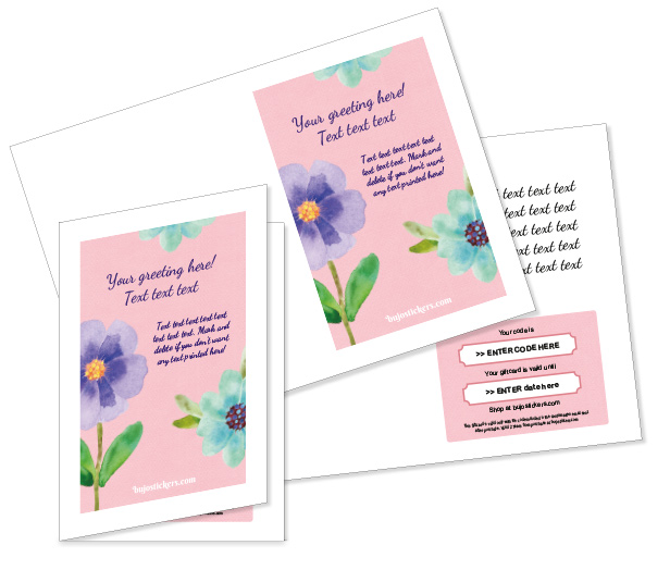 bujostickers printable gift card • Bigrell Design
